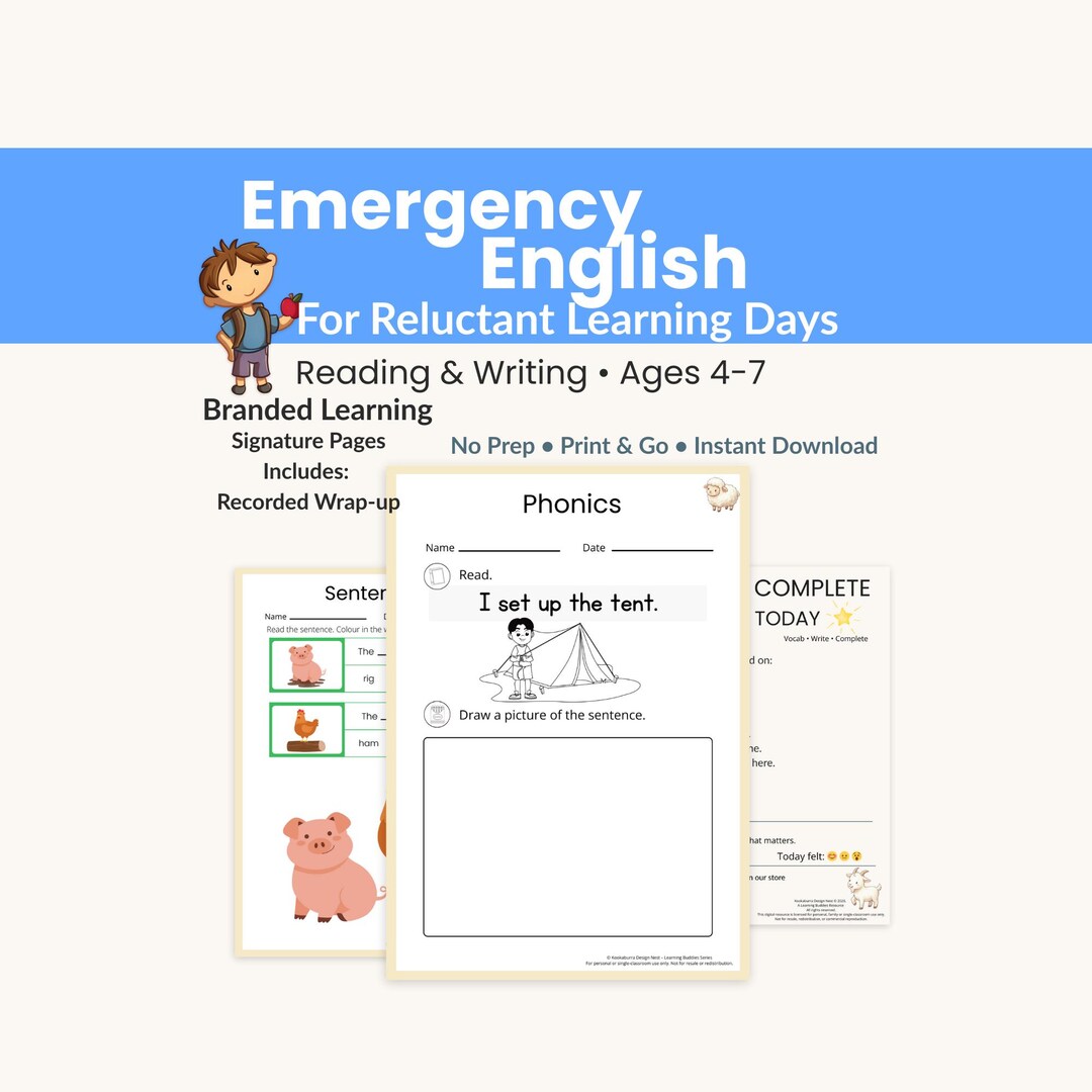 Emergency English | No Prep Printable | Last Minute Lesson | Reading ...