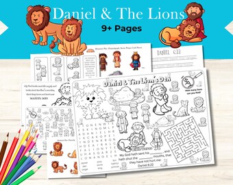Daniel and the Lion's Den Coloring Pages | Bible Story Activity Pages ...