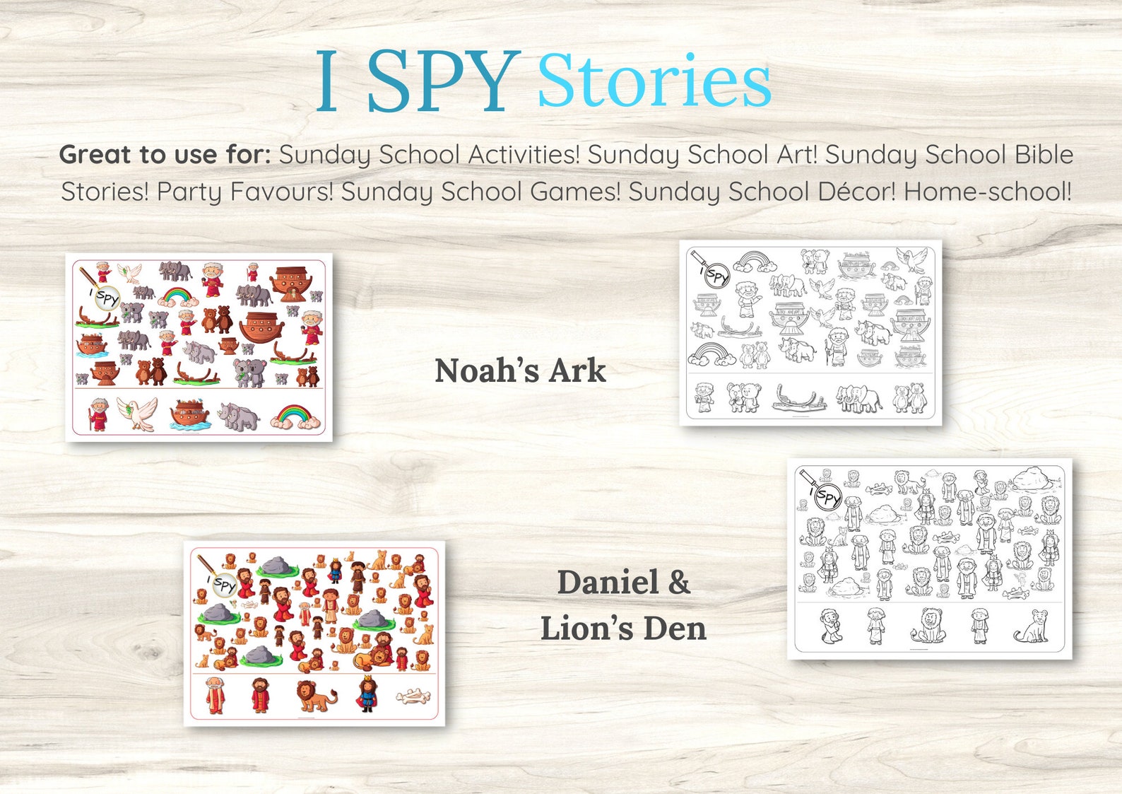 Bible Stories I Spy Activity Book, Sunday School Printable (PDF) - Etsy