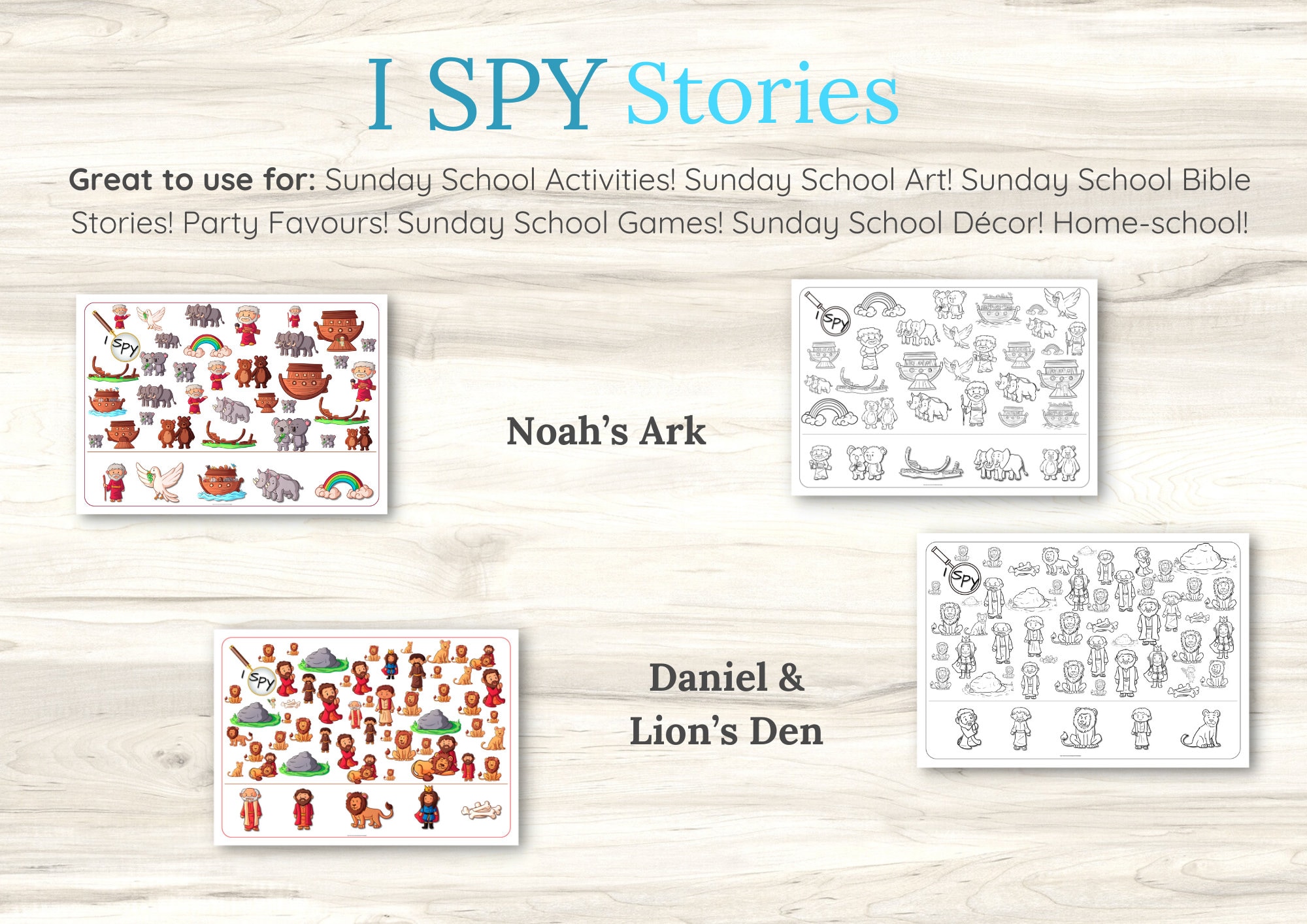 Bible I SPY Activity Book Kids Bible School Sunday School Art Home ...