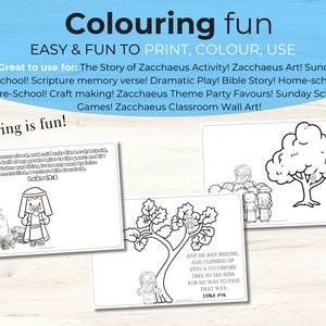Zacchaeus Activity Pages Printable Bible Story Bible Crafts Sunday ...
