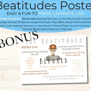 Beatitudes Bible Story Print. Sermon on the Mount Pdf. Blessings Kit ...