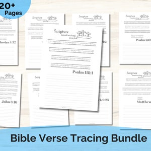 21 Bible Verse Tracing Sheets Tracing Verses Writing Practice Kids ...