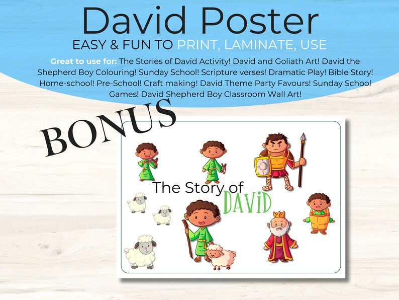 David & Goliath! Printable! Bible Story! Bible Crafts! Sunday School ...