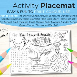 Jonah and Whale Bible Story | Obedience Activity Kit | Faith Devotions ...