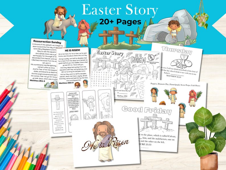 Easter Story Printable! Holy Week Activities! Bible Story Cards for ...