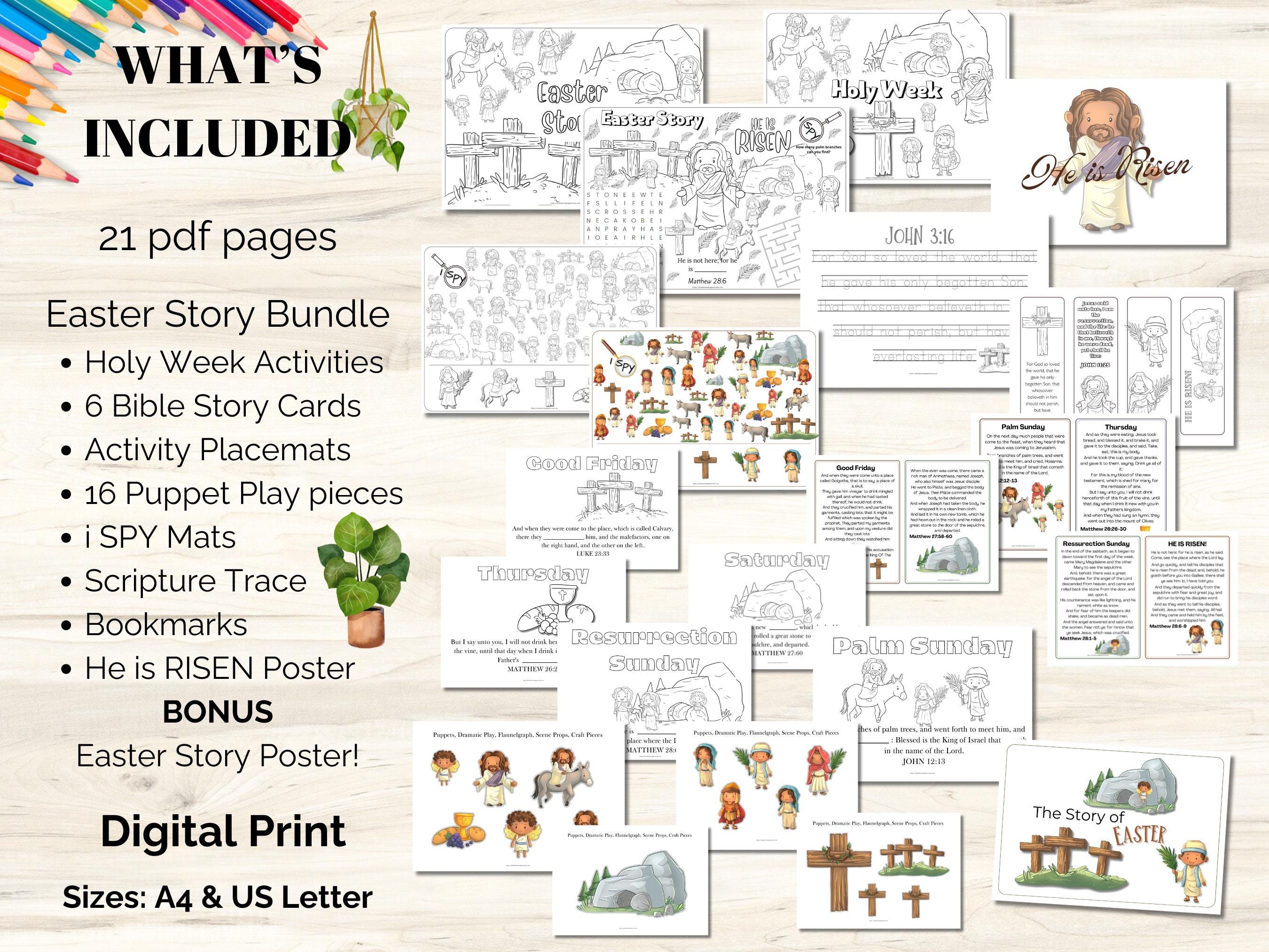 Easter Story Printable! Holy Week Activities! Bible Story Cards for ...