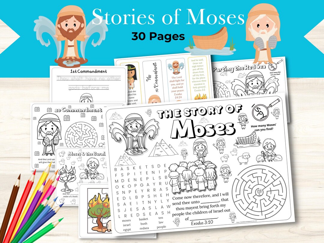 Moses Bible Printables – Leadership Kit With Crafts, Coloring ...
