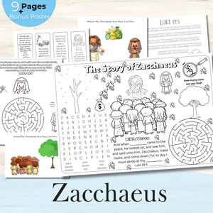 Zacchaeus Activity Pages Printable Bible Story Bible Crafts Sunday ...