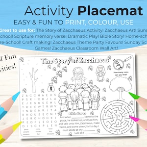 Zacchaeus Activity Pages Printable Bible Story Bible Crafts Sunday ...