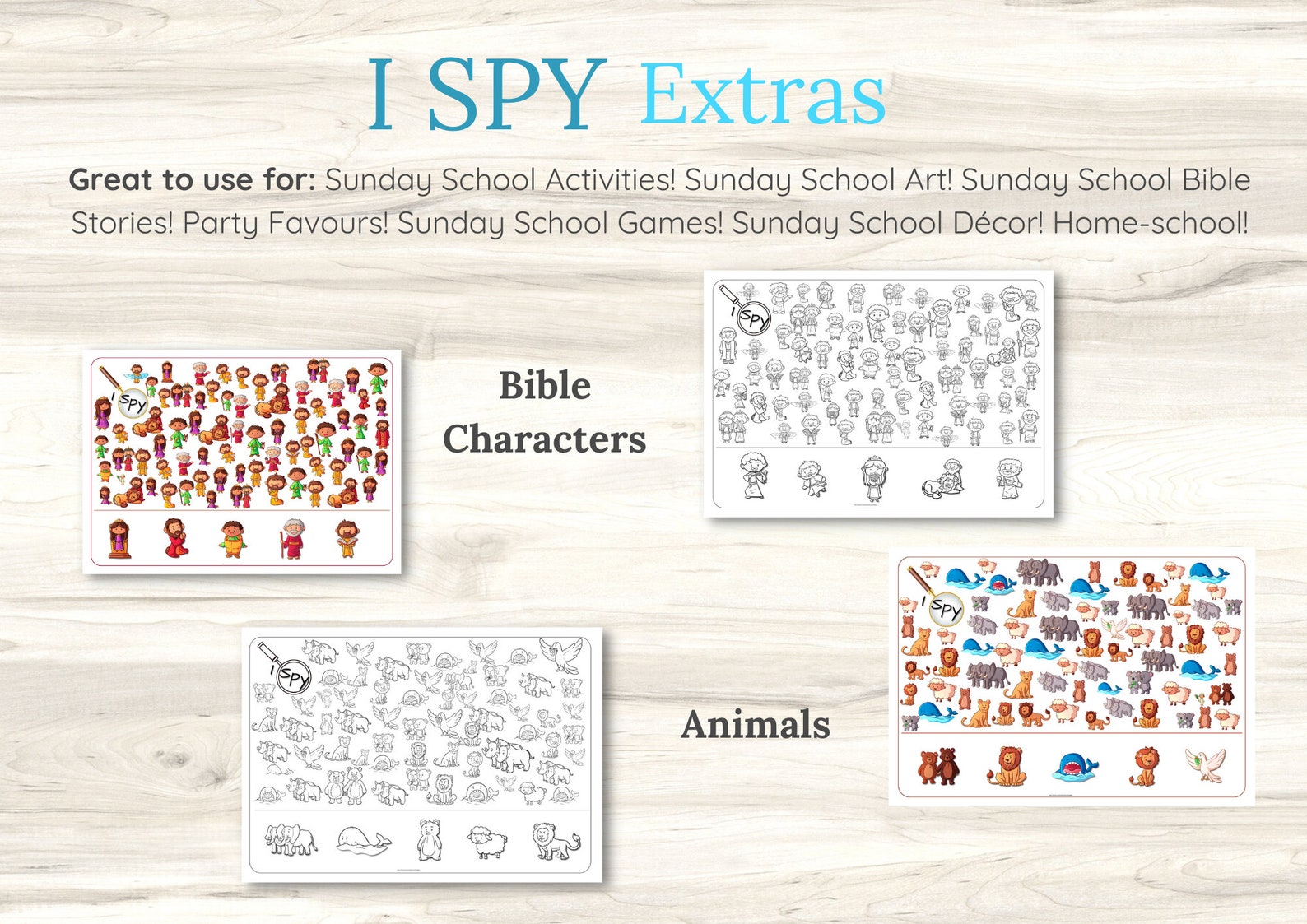 Bible Stories I Spy Activity Book, Sunday School Printable (PDF) - Etsy