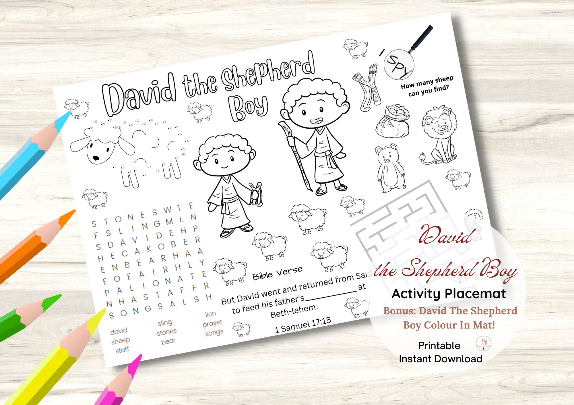 David The Shepherd Boy Coloring Pages