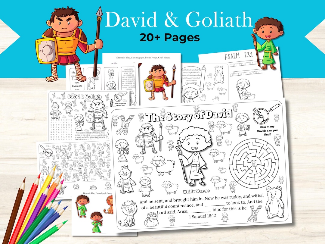 David & Goliath! Printable! Bible Story! Bible Crafts! Sunday School ...