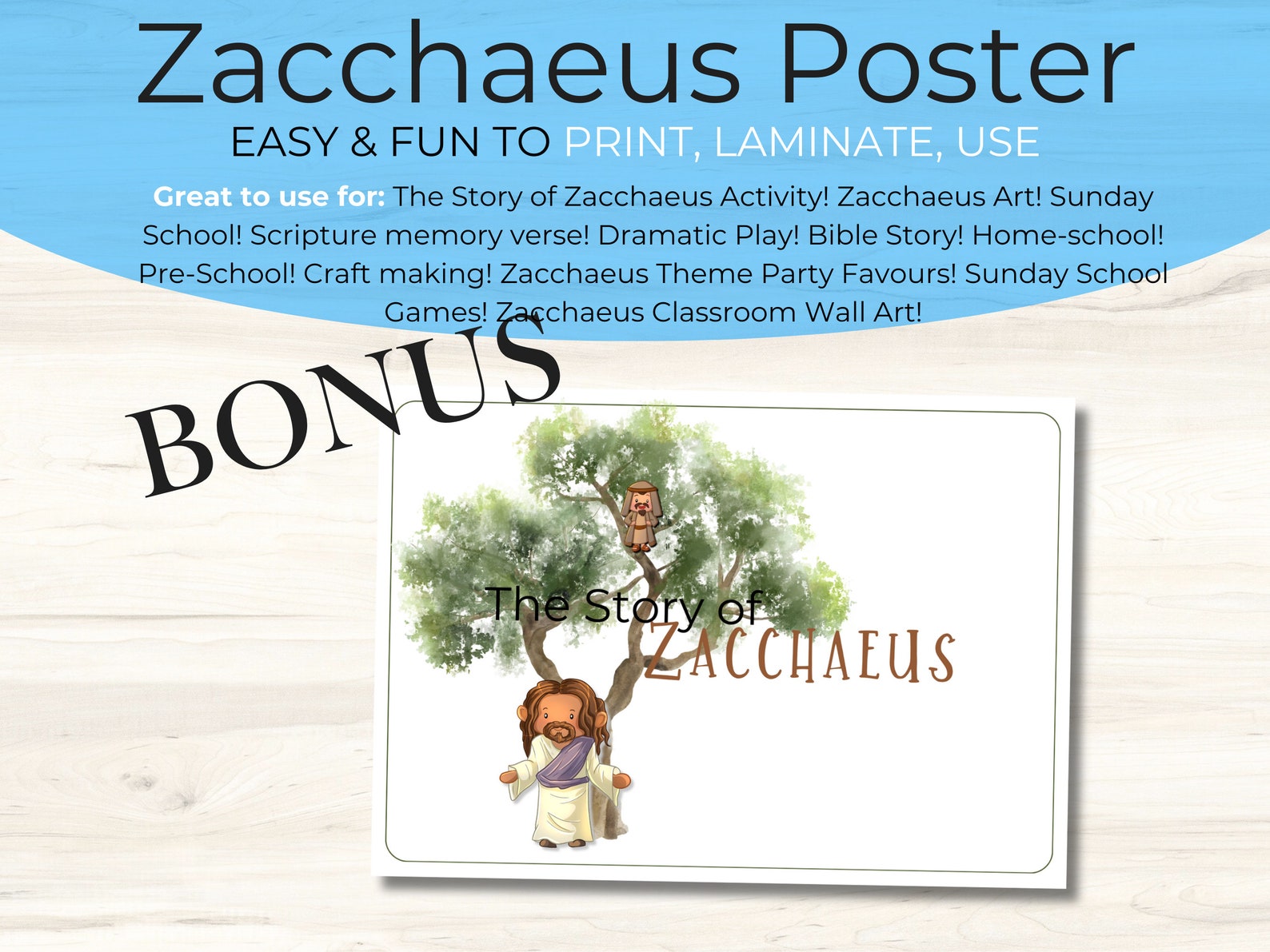 Zacchaeus Bible Story Print. Forgiveness Kit With Crafts, Worksheets ...