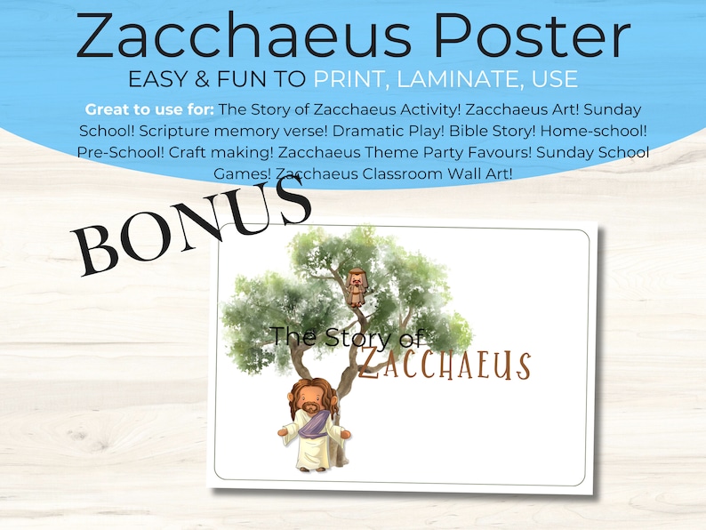 Zacchaeus Activity Pages Printable Bible Story Bible Crafts Sunday ...