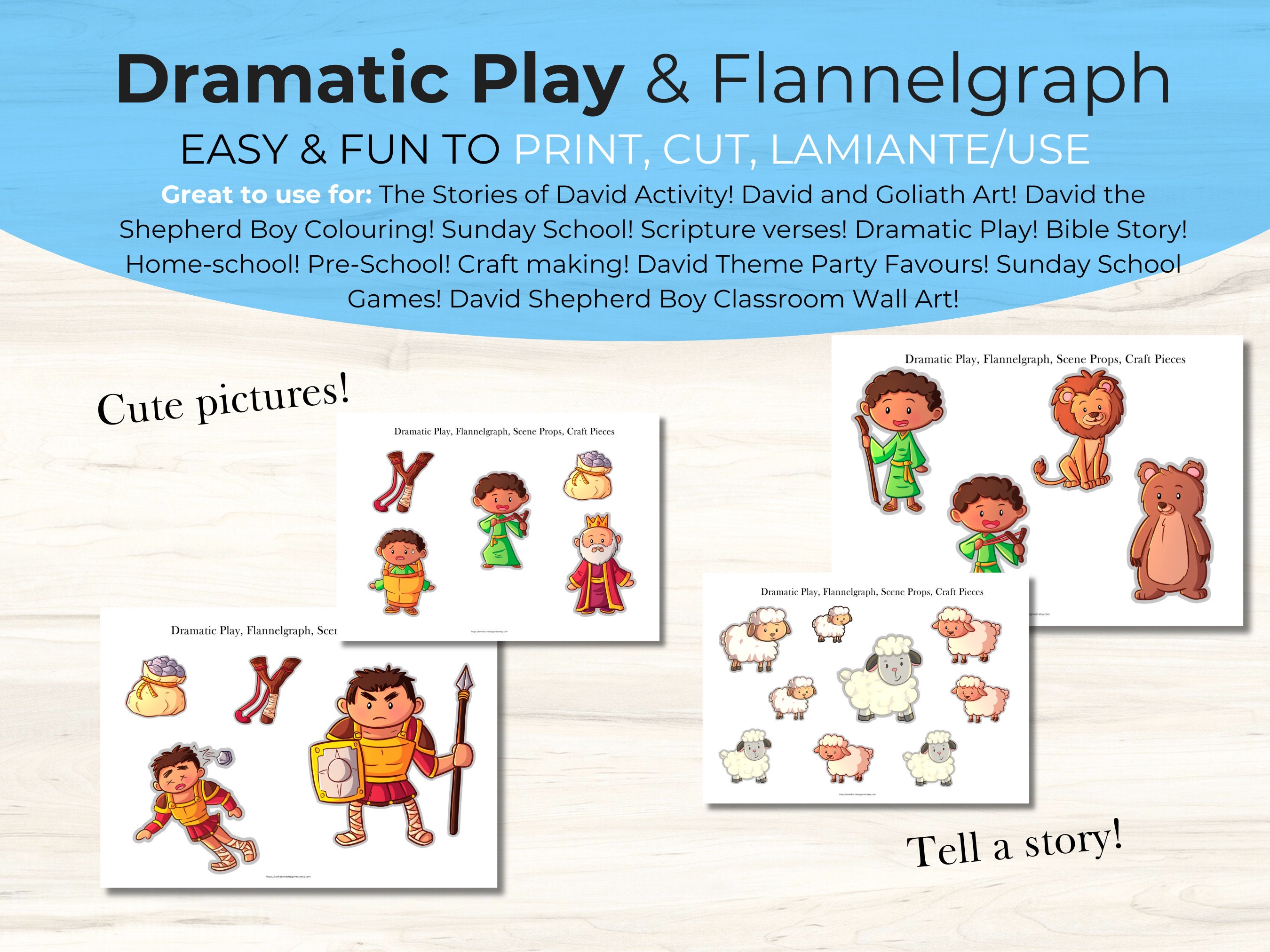 David Activity Pages Printable Bible Story Bible Crafts Sunday School ...