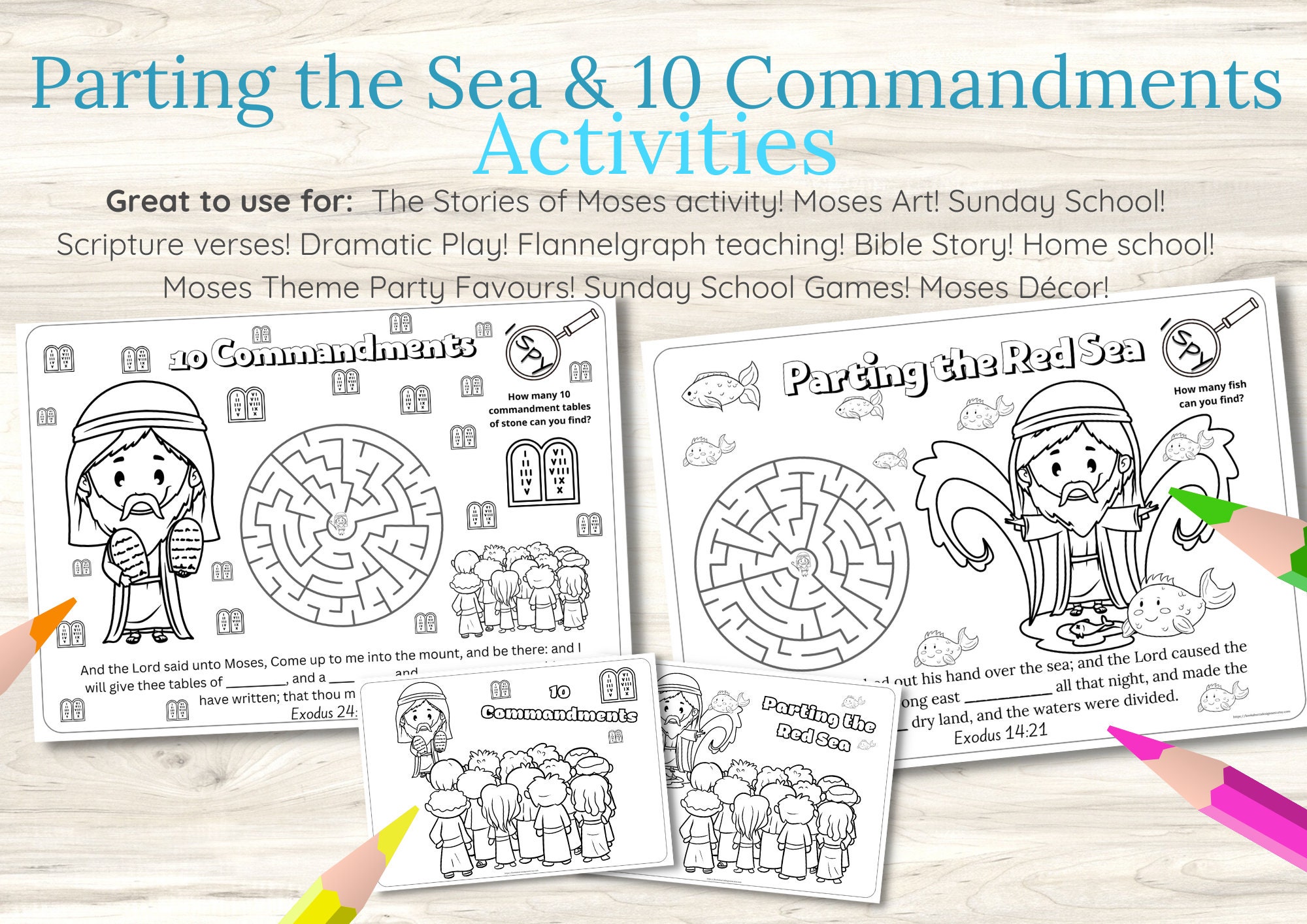 Moses Bible Printables – Leadership Kit With Crafts, Coloring ...