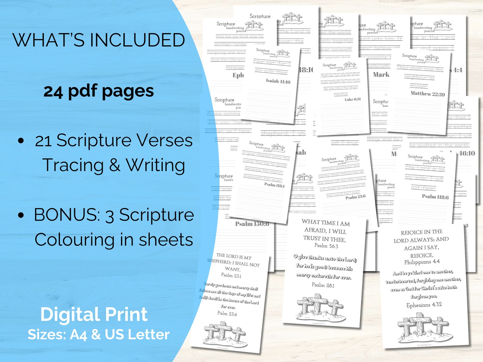 21 Bible Verse Tracing Sheets Tracing Verses Writing Practice Kids ...