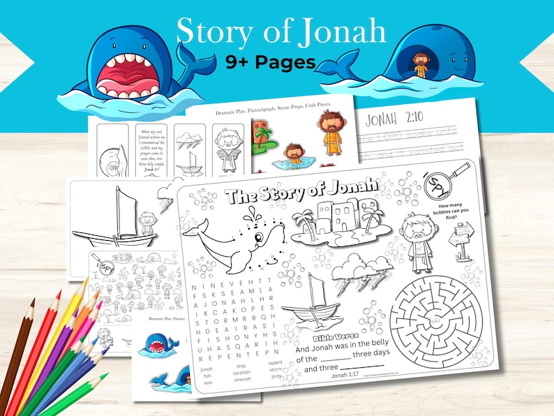 Jonah Bible Printables – Obedience Kit With Crafts, Coloring ...