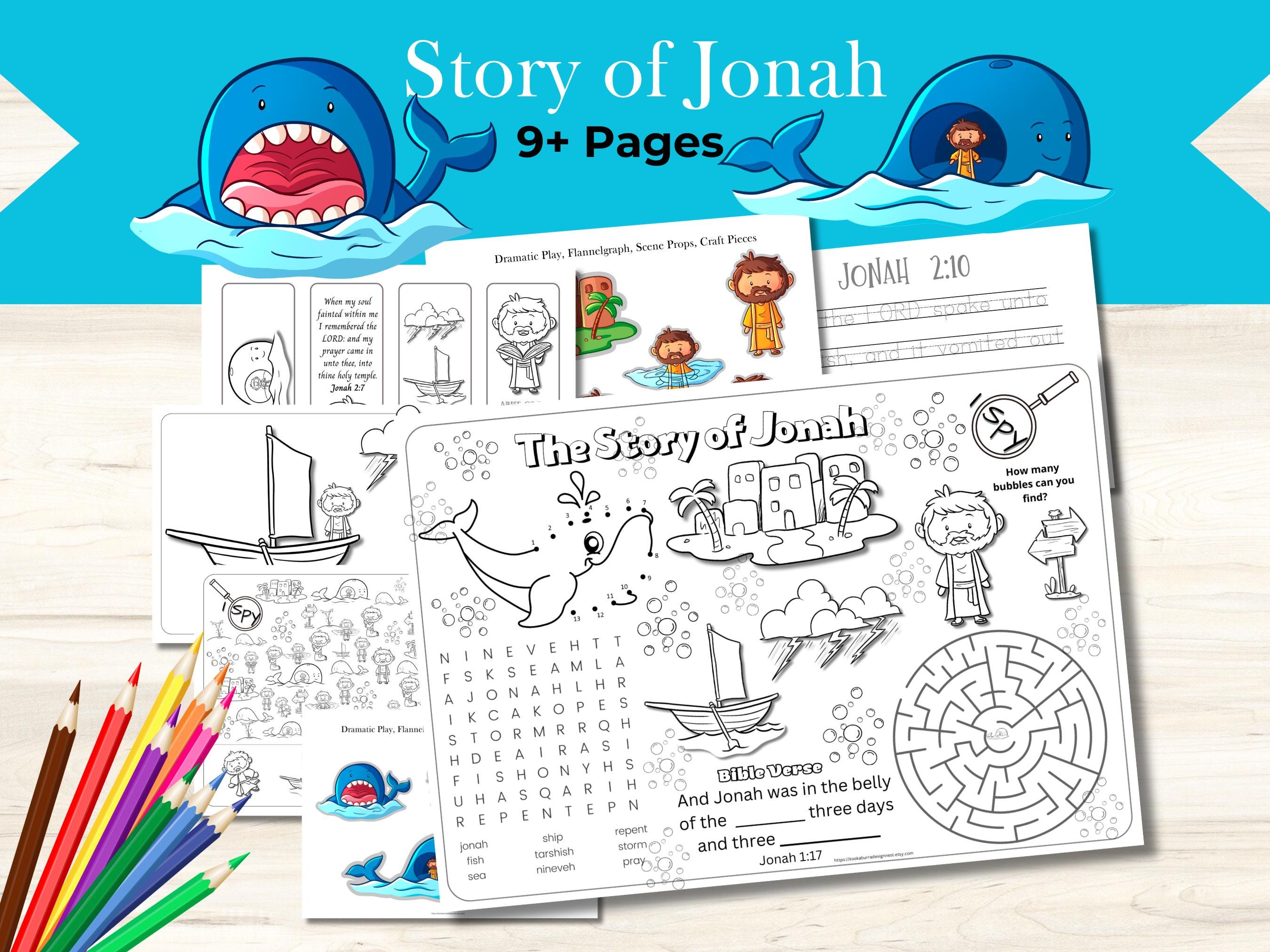 Jonah Bible Printables – Obedience Kit With Crafts, Coloring ...