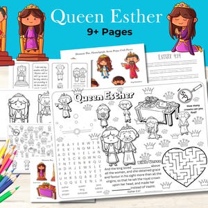 Queen Esther Bible Printables – Bravery Kit With Crafts, Coloring ...