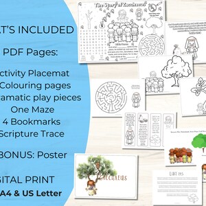 Zacchaeus Activity Pages Printable Bible Story Bible Crafts Sunday ...
