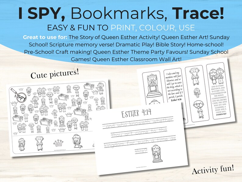 Queen Esther Bible Printables – Bravery Kit With Crafts, Coloring ...