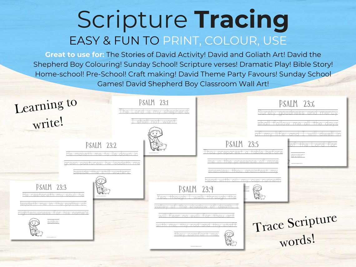 David and Goliath Bible Printables – Faith Kit With Crafts, Coloring ...