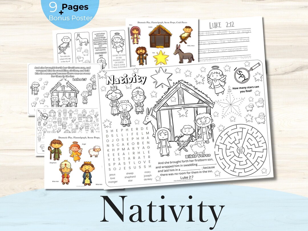 The Nativity Story Activity Printable Christmas Season Bible Story ...