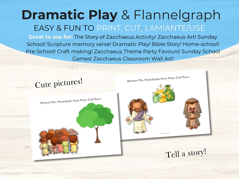 Zacchaeus Bible Story Print. Forgiveness Kit With Crafts, Worksheets ...