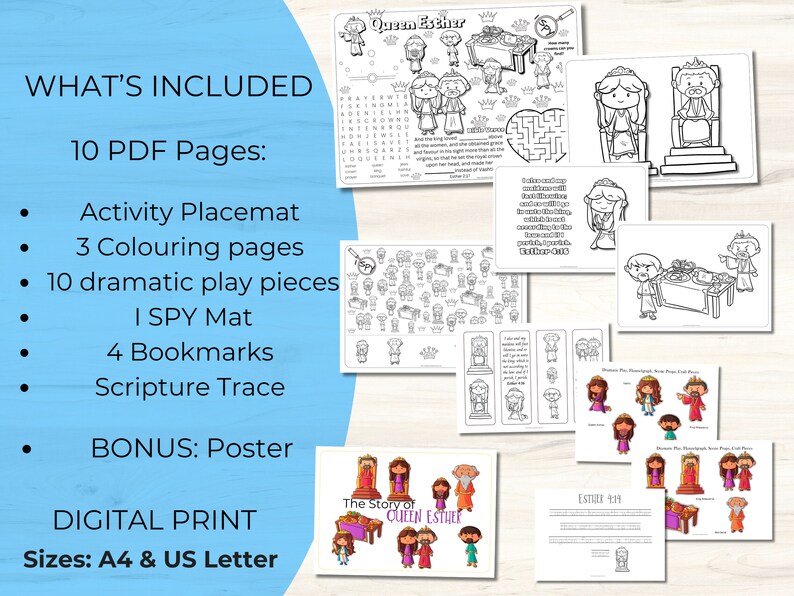 Queen Esther Bible Printables – Bravery Kit With Crafts, Coloring ...