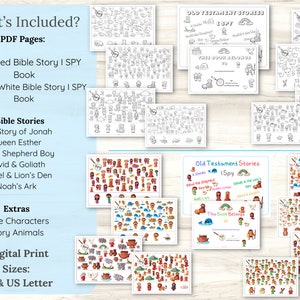 Bible I SPY! Print! Kids Bible School! Sunday School Art! Home-school ...
