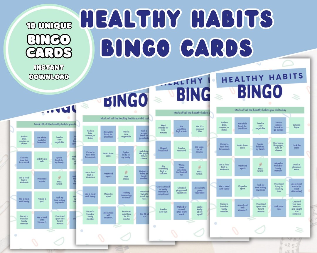 Healthy Habits Bingo | Printable Nutrition & Fitness Game for Kids ...