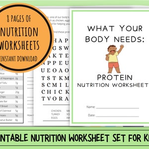 Protein and Amino Acid Worksheets for Kids | Nutrition Education ...
