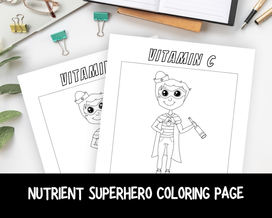 Nutrition Coloring Page for Kids | Vitamin C | Printable Instant ...