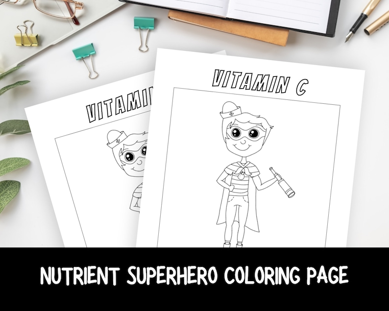 Nutrition Coloring Page for Kids | Vitamin C | Printable Instant ...