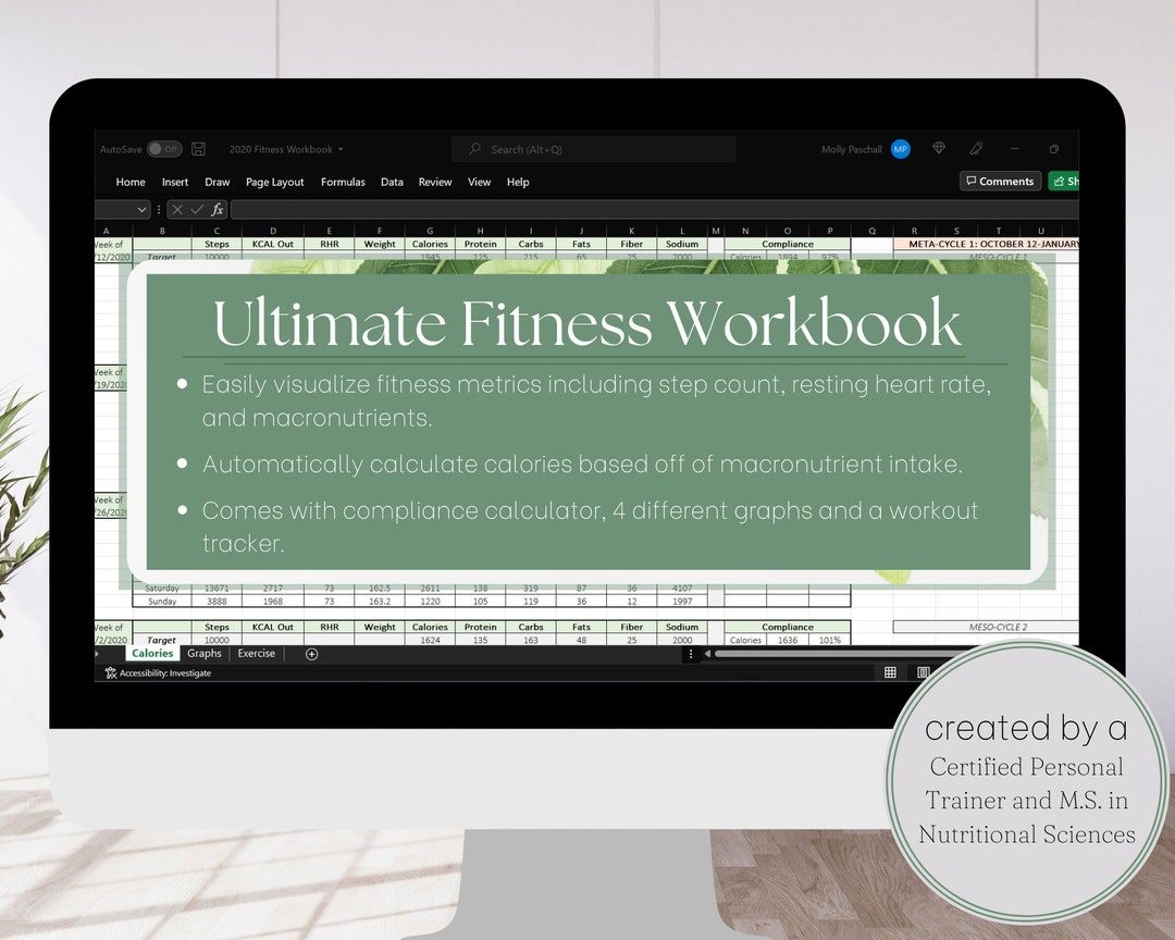 The Ultimate Fitness Spreadsheet | Macronutrient, Steps, Resting Heart ...