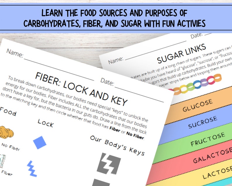 Educational Nutrition Worksheets for Kids | Learn About Carbohydrates ...