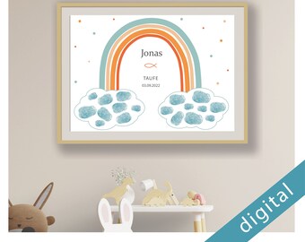 Fingerprint Rainbow Poster - Etsy