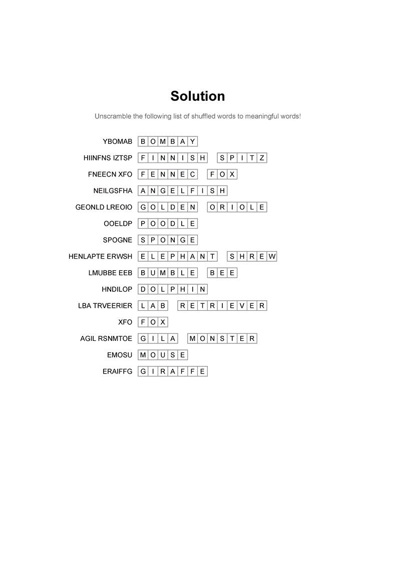 Downloadable Printable Word Scramble Adult Puzzle Book: 100+ Puzzles ...