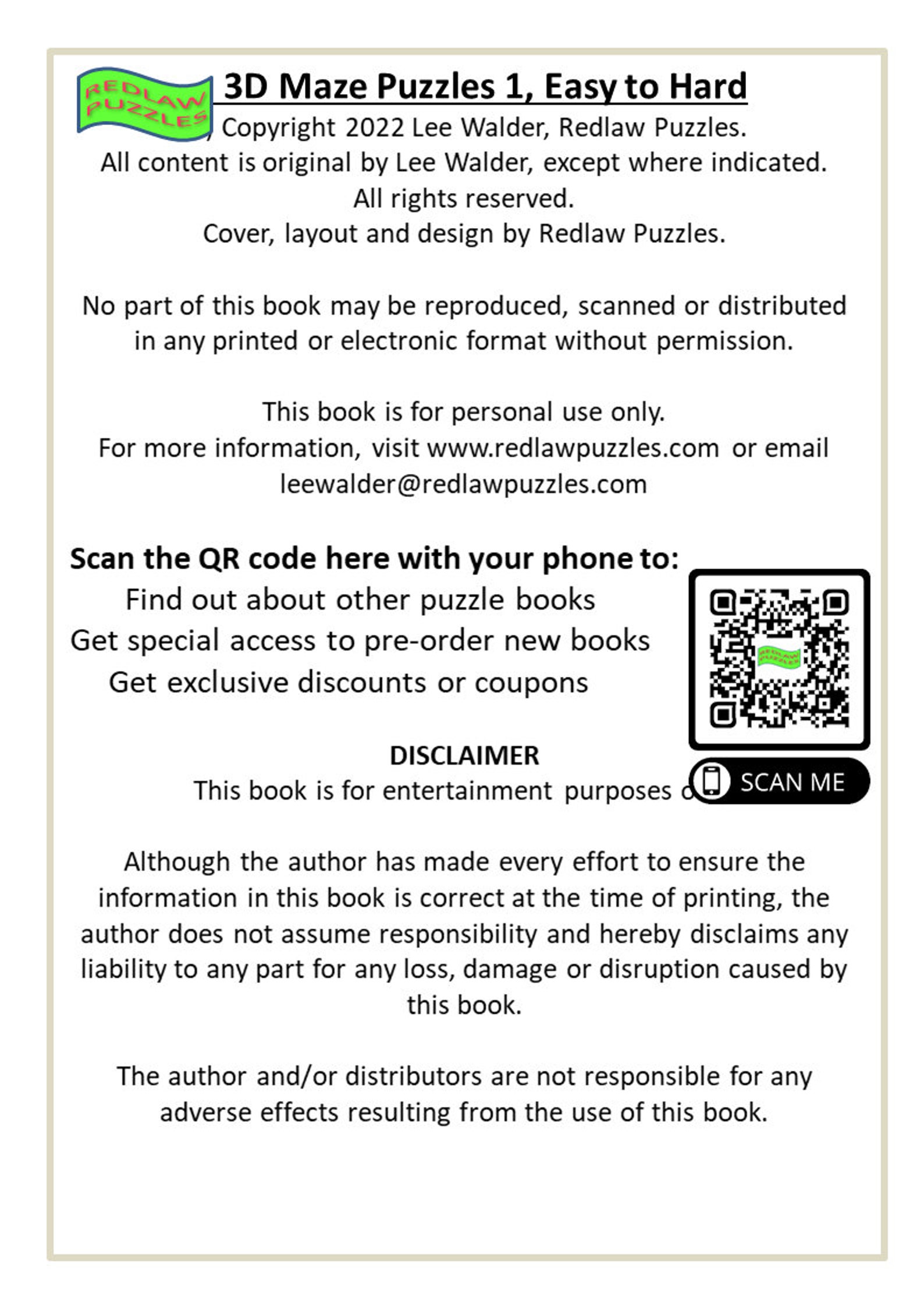 Mixed Difficulty 3D Maze Puzzle Book – 100 Printable Mazes (easy to Hard) | Visual Logic Puzzles ...