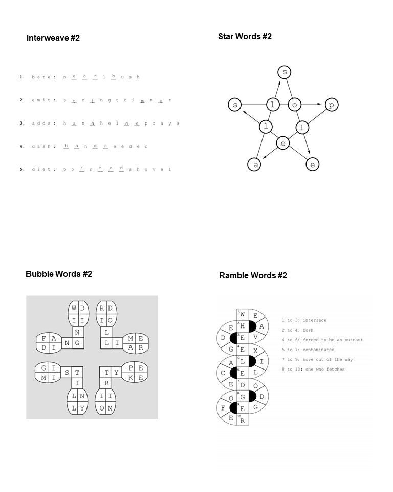 Printable Downloadable Word Puzzles : 60 Word Puzzles Featuring No Less ...