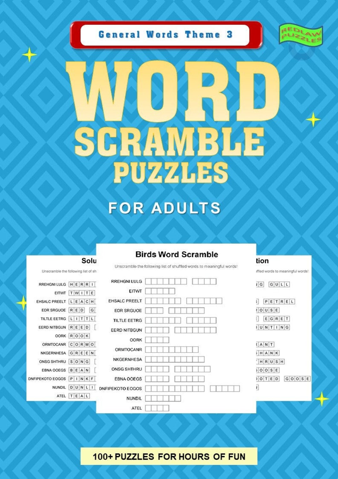 Downloadable Printable Word Scramble 3 Adult Puzzle Book: - Etsy