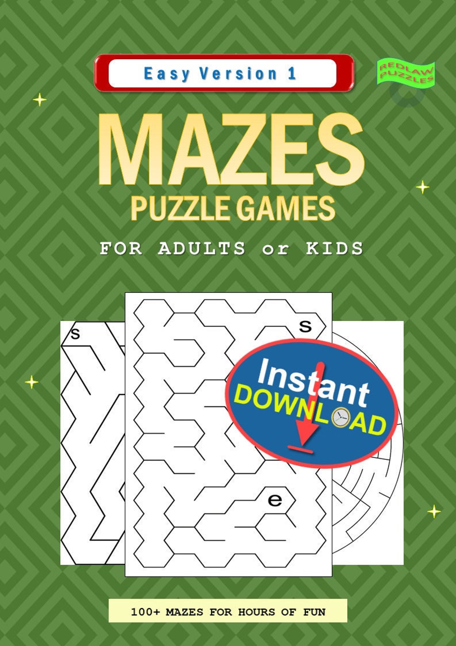Easy Maze Puzzle Book – 100 Printable Mazes for Adults & Kids | Unique ...