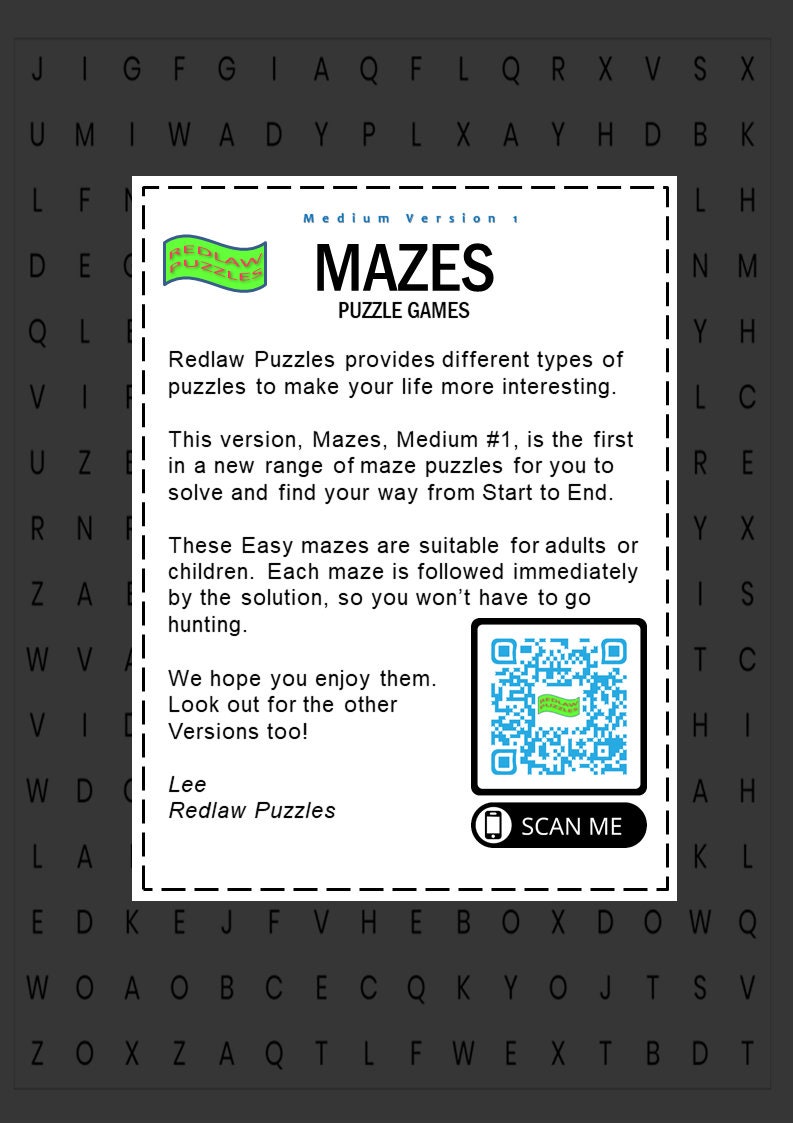 Medium Maze Puzzle Book – 100 Printable Mazes | Logic Games for Adults ...