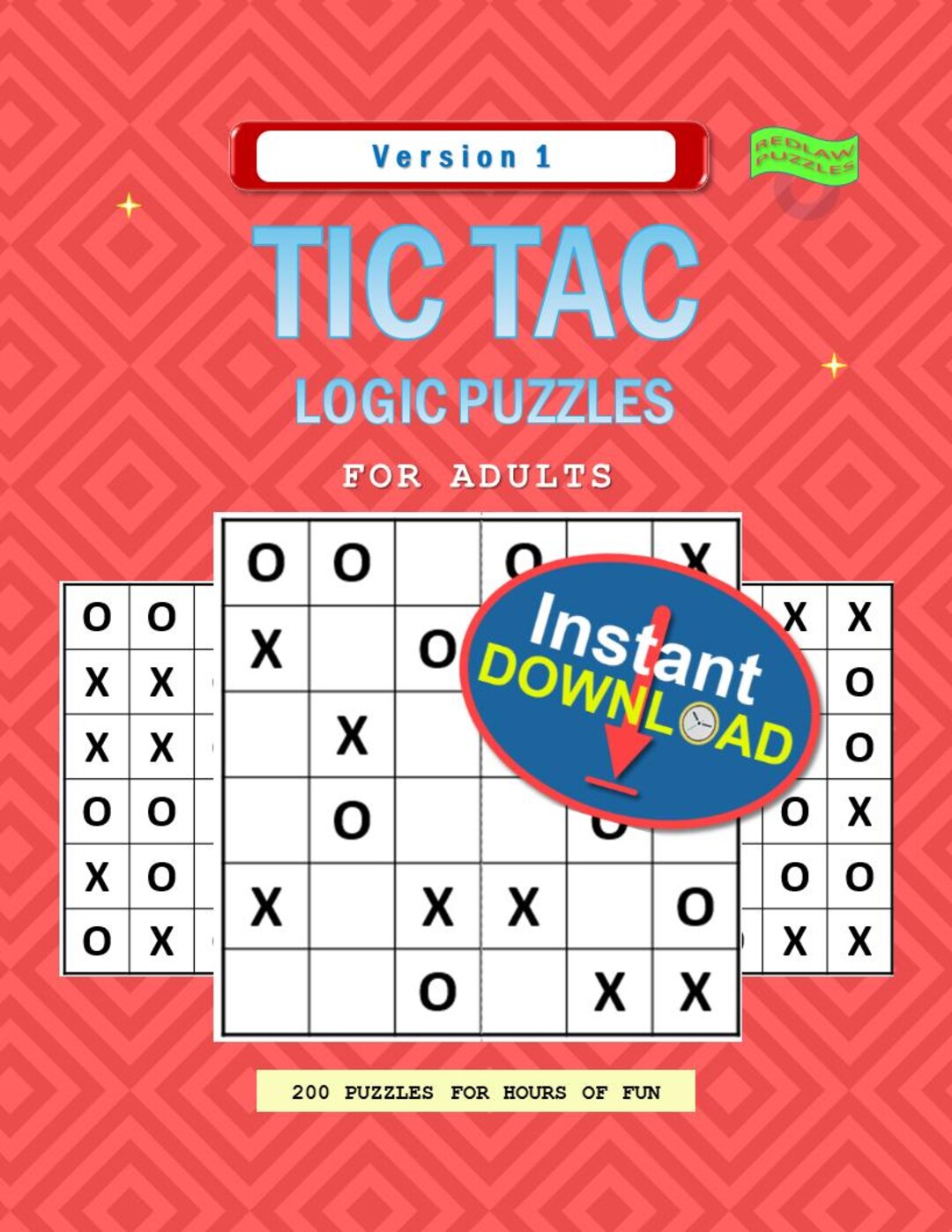 Tic Tac Logic Puzzle Book (aka Binairo / Takuzu) – 200 Easy 6x6 Logic ...