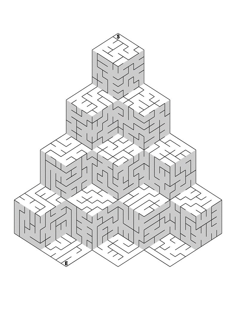 Downloadable Printable '3D' Maze Puzzle Book [medium] for Adults ...