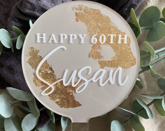 Gold Leaf Cake Topper - Etsy UK