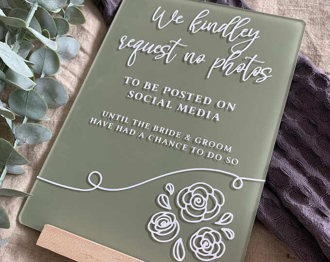No Social Media Wedding Sign | Polite Notice | No Photos Sign ...