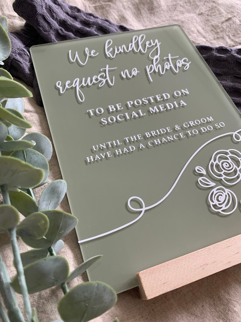 No Social Media Wedding Sign Polite Notice No Photos Sign - Etsy